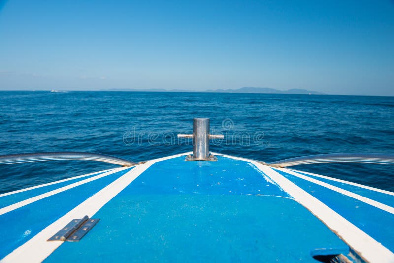 View To Blue Sea from Boat Head Stock Photo - Image of andaman, trip ...
