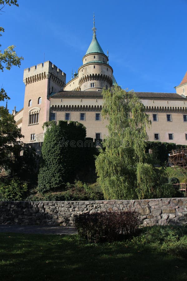 View to Bojnice castle stock photo. Image of tree, view - 128015262