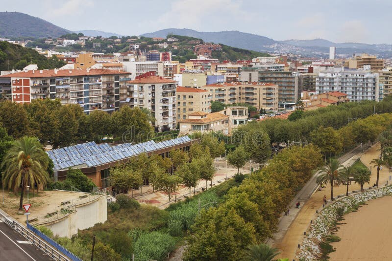 Street of Calella City, Spain. Stock Photo - Image of road, facade ...