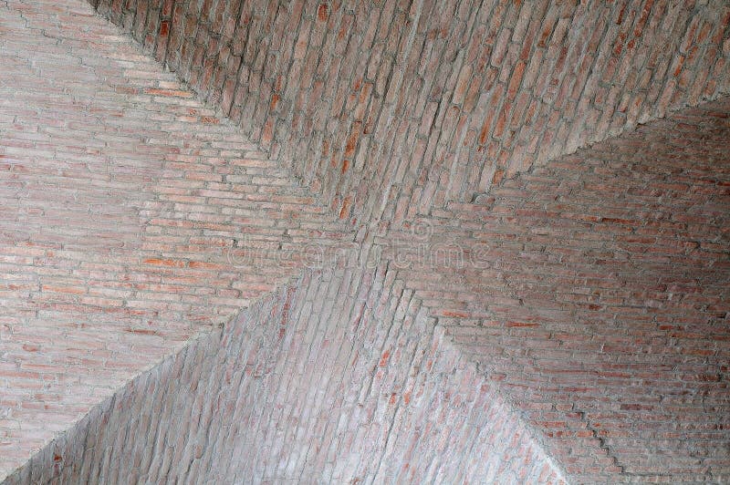 View To a Ceiling of Bricks and Mortar in Cross Shape Stock Photo ...