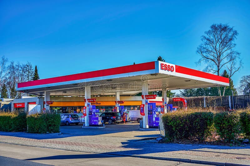 View To an Esso Group Gas Station Editorial Photography - Image of ...