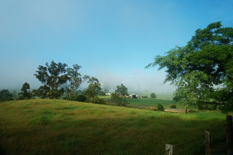 View To the Farm stock image. Image of mist, countryside - 301975