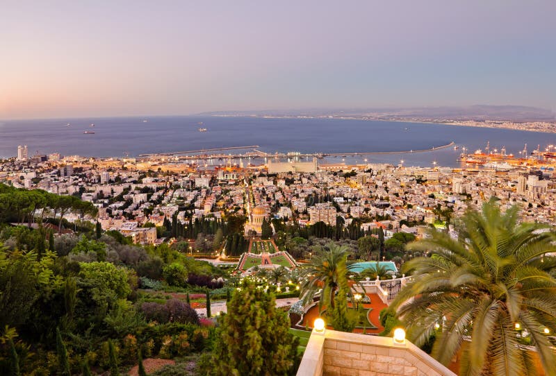 View To Haifa in Israel during Sunset Stock Image - Image of cliff ...