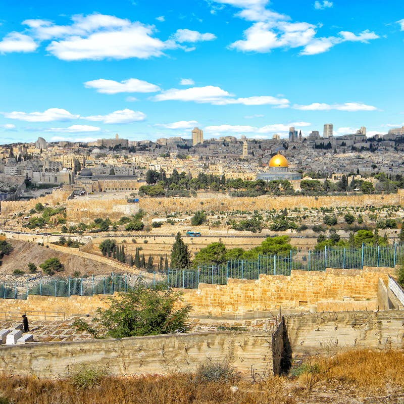 View To Jerusalem Old City. Israel Stock Image - Image of architecture ...