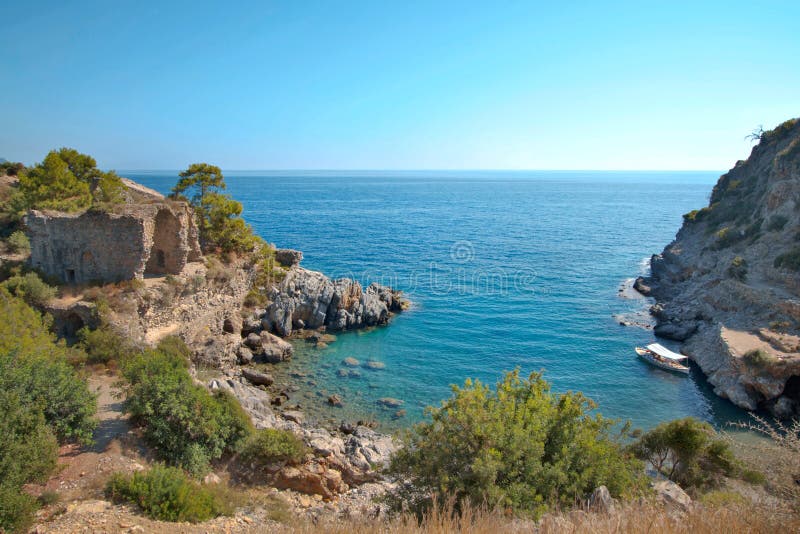 View To Mediterranean Sea from the Coast Stock Photo - Image of water ...
