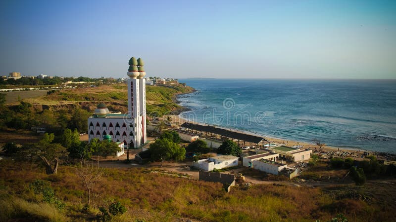 View To Mosque of the Divinity at Sunset, Dakar, Senegal Stock Image ...