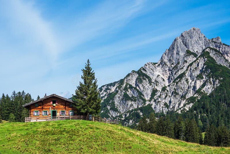 View To the Mountain Pasture Litzlalm in the Alps, Austria Stock Photo ...