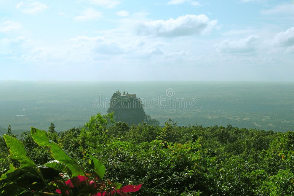 View To Mountain Popa. Burma Stock Image - Image of ritual ...