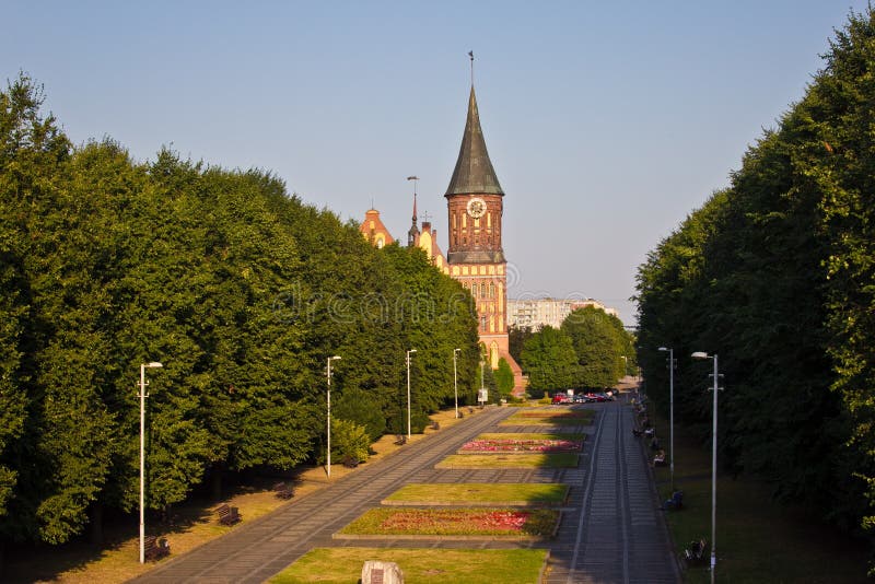 View To Park and Cathedral in Kaliningrad Stock Image - Image of ...