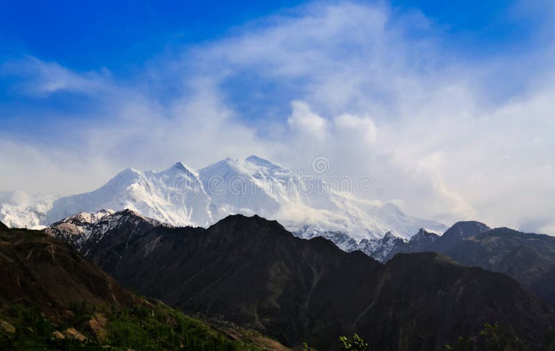 View To Rakaposhi Peak, Karakorum Mountains Pakistan Stock Photo ...