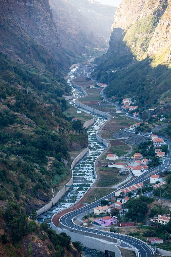 View To the South from the Pass Boca Da Encumeada in Madeira. Stock ...