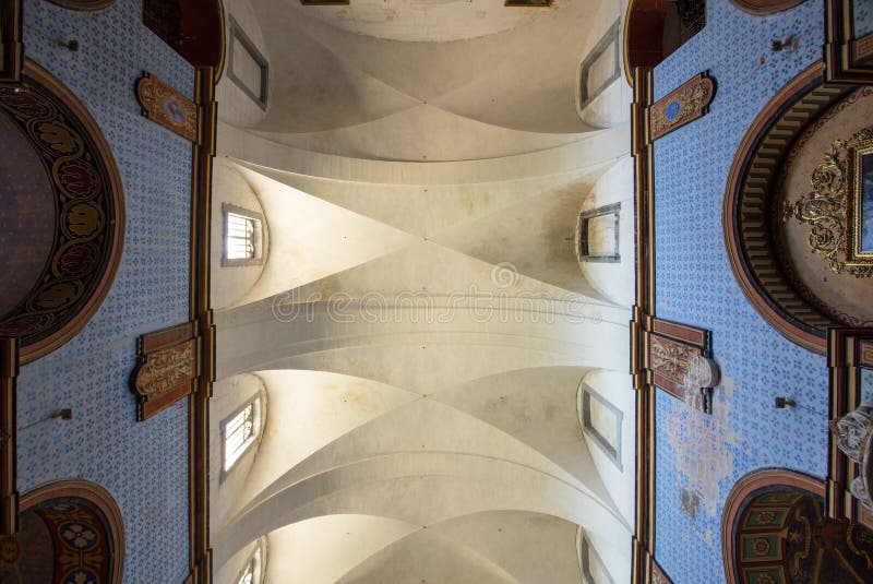 View To the Top Inside in Church Stock Image - Image of design ...
