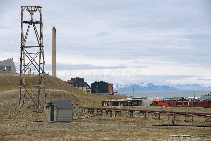 View To the Town of Longyearbyen, Norway. Editorial Image - Image of ...