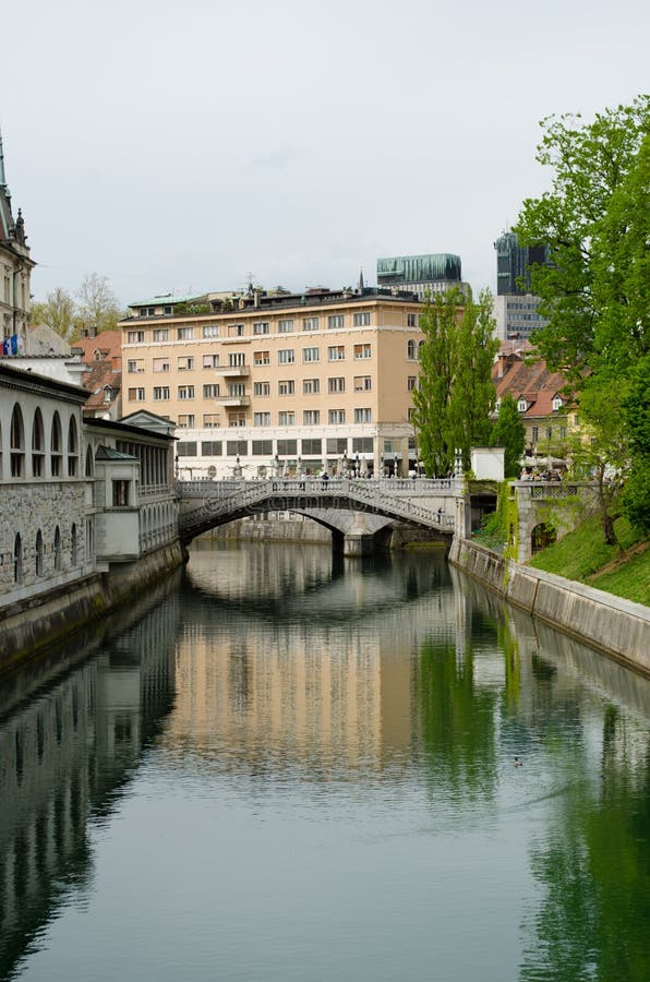 View to the Triple Bridge editorial stock image. Image of bank - 81893259