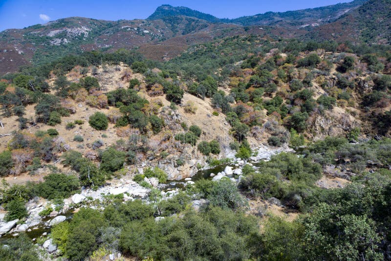 View To Valley at Kaweah River in Three Rivers, Sequoia Tree National ...