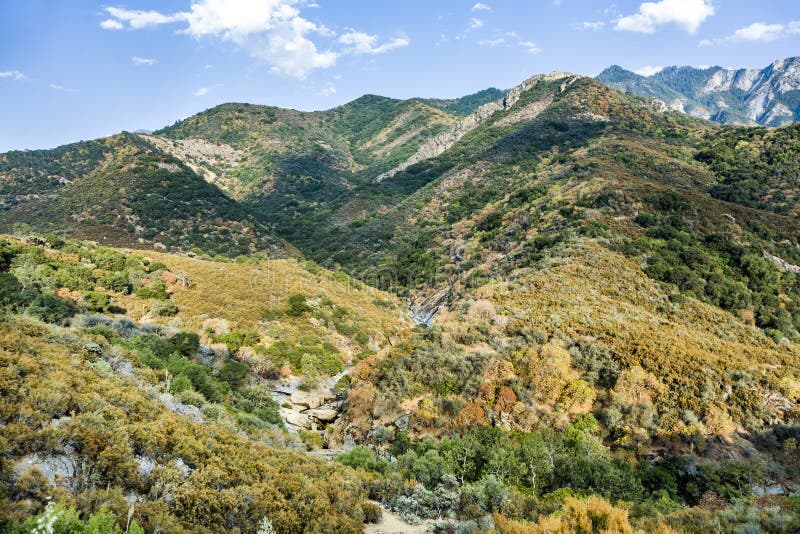 View To Valley in Sequoia National Park with River Kaweah Stock Photo ...