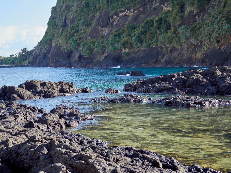 View To the Volcanic Harbor during Low Tide. Grand Comoros Island Stock ...