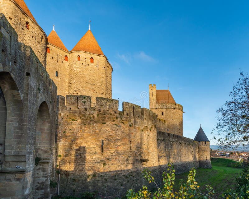 View To the Wall from the Historical Castle Carcassone- Cite De ...