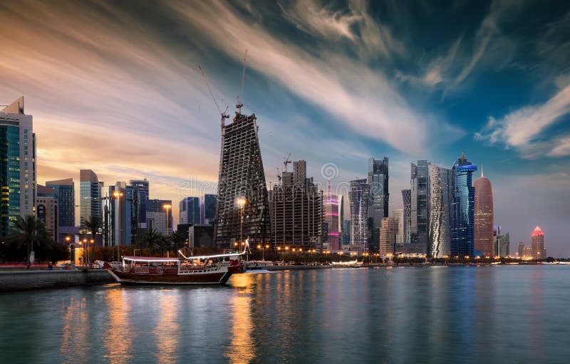 Doha, Qatar. Bird S-eye View on the Modern City Stock Image - Image of ...