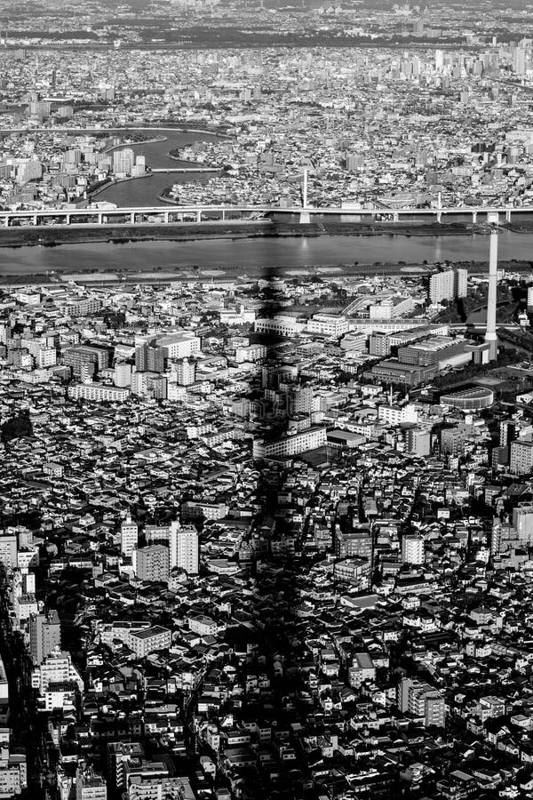 View of Tokyo, Featuring the Striking Shadow of Tokyo Skytree Cast Over ...