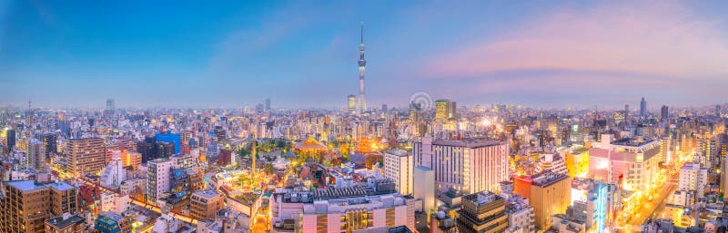 View of Tokyo Skyline at Sunset Stock Image - Image of downtown, asia ...