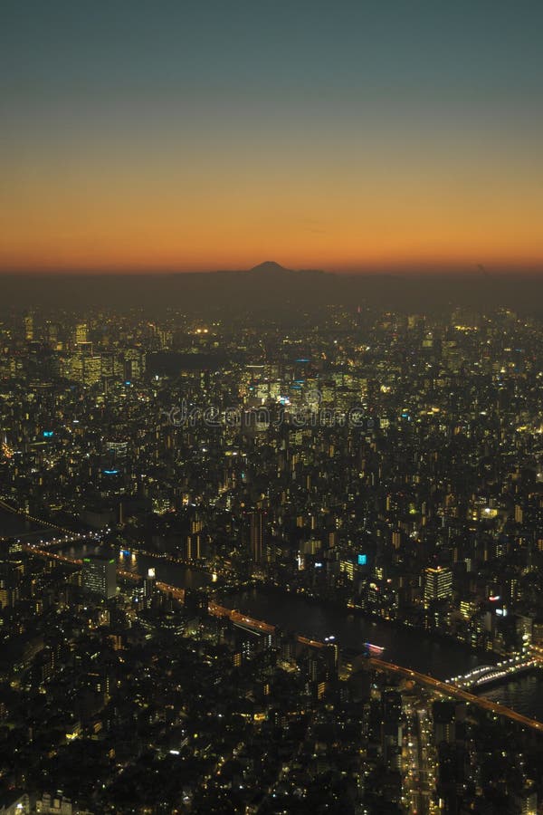 View of Tokyo Sunset from the SkyTree Editorial Photo - Image of sunset ...