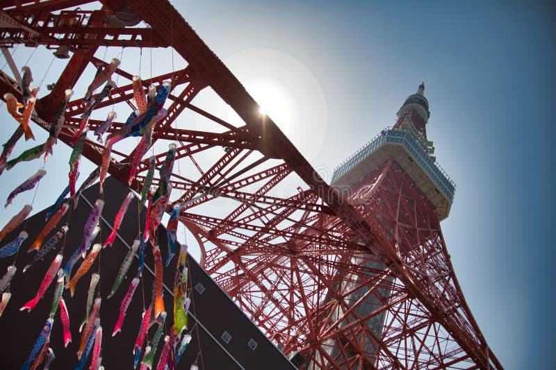 A View of the Tokyo Tower from the Ground. Tokyo Japan Stock Image ...