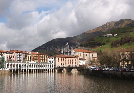 View of Tolosa and Oria River Stock Image - Image of city, basque: 21421827