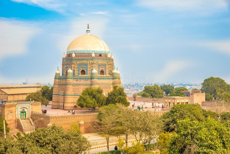 View at the Tomb of Rukn-e-Alam in the Streets of Multan Town ...