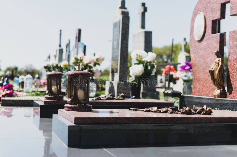 View of the Tombstone in the Cemetery Stock Photo - Image of discovery ...
