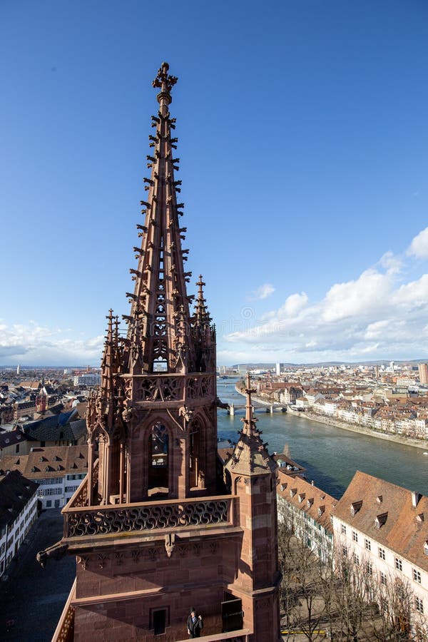 View from Top of Basel Minster Stock Image - Image of architecture ...