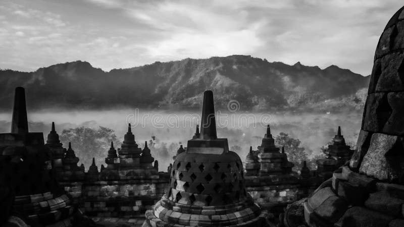 View from the Top Borobudur Temple Stock Photo - Image of cloud ...