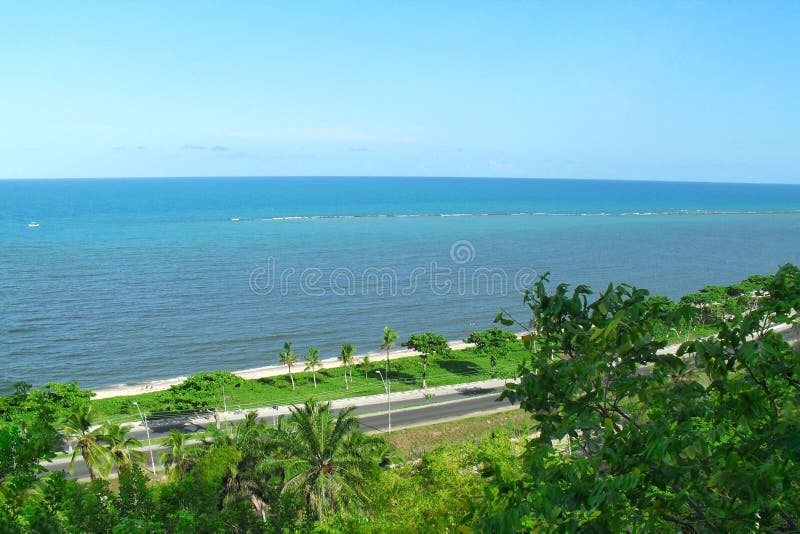 View from the Top of the Breakwater with Beach and Seaside Vegetation ...