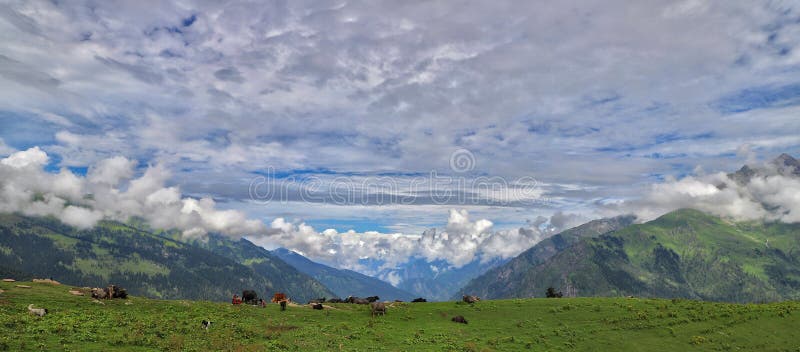 View from the Top of the Bunbuni Pass, Himachal Pradesh India Stock ...