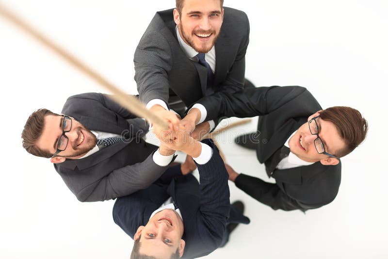 View from the Top.business Team Climbing the Rope Stock Photo - Image ...