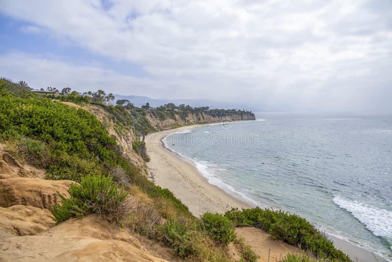 View from on Top of Cliffs on a Sandy Beach Stock Image - Image of ...