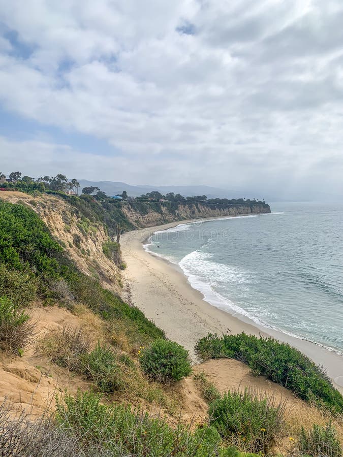 View from on Top of Cliffs on a Sandy Beach Stock Photo - Image of ...