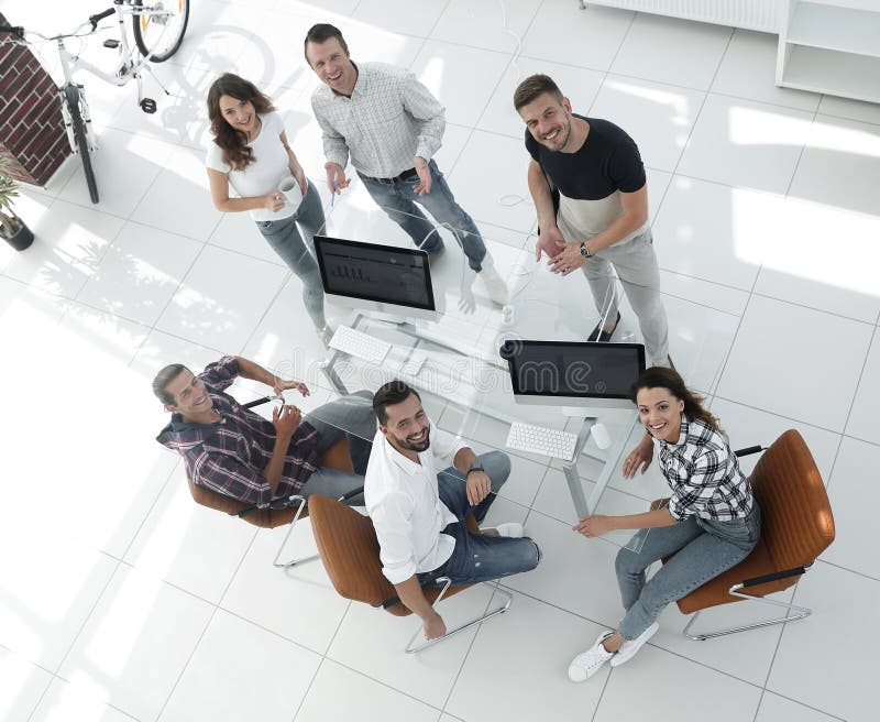 View of the Top Young Creative Team Stock Image - Image of organization ...