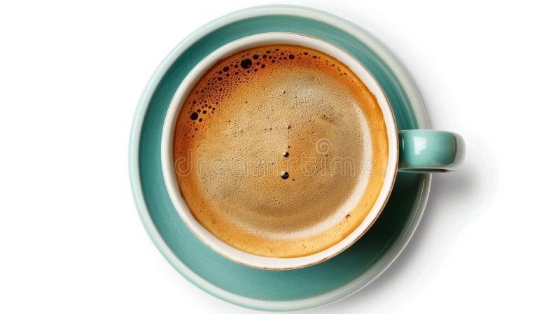 View from the Top of a Cup of Coffee, Isolated on White Stock Photo ...