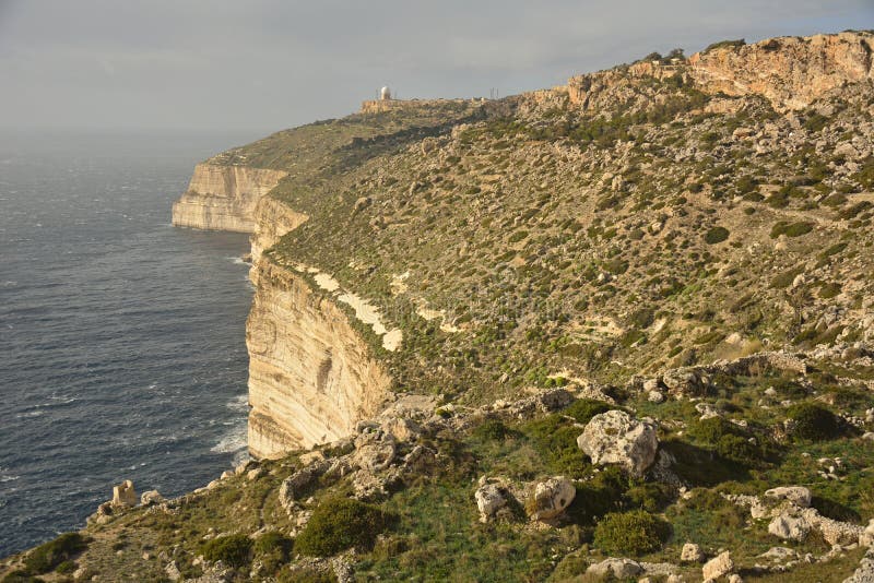 View from the Top of Dingli Cliffs in Malta Stock Photo - Image of ...