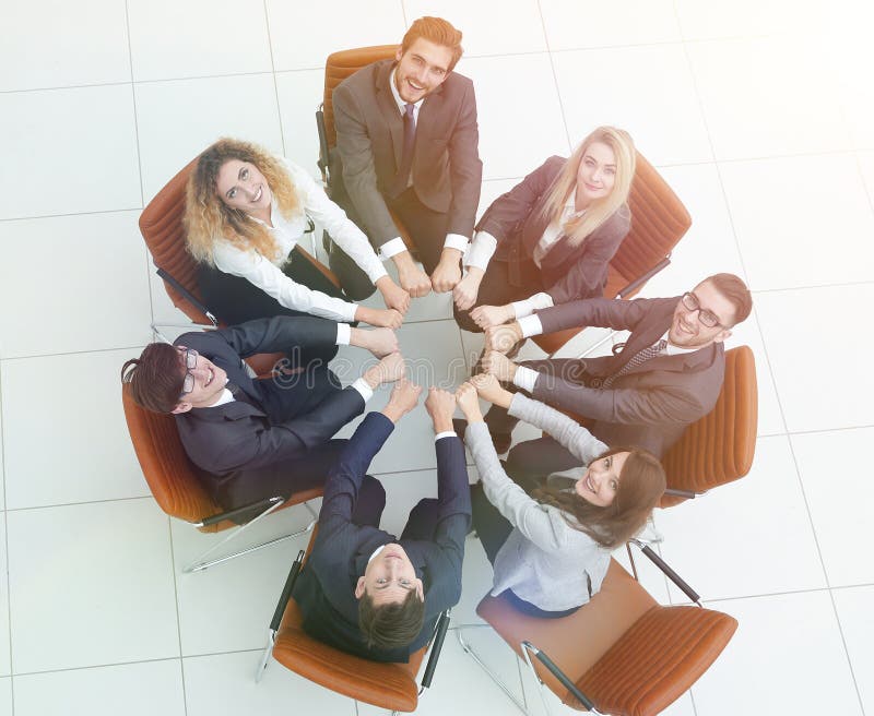 Friendly Business Team Sitting in a Circl Stock Image - Image of ...