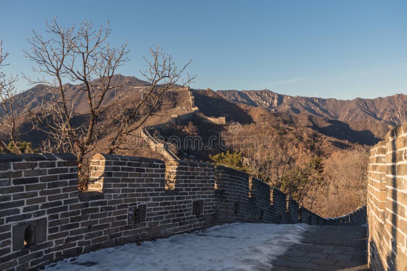 View from the Top of Great Wall of Mu Tian Yu Stock Image - Image of ...