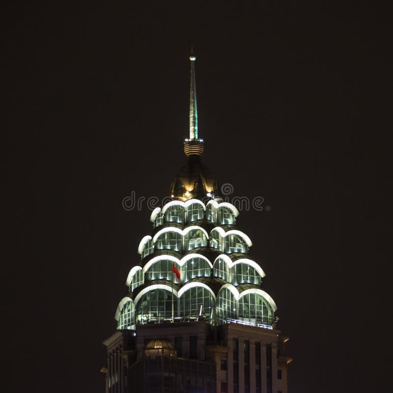 View of the Top of the Guangming Building Stock Photo - Image of ...