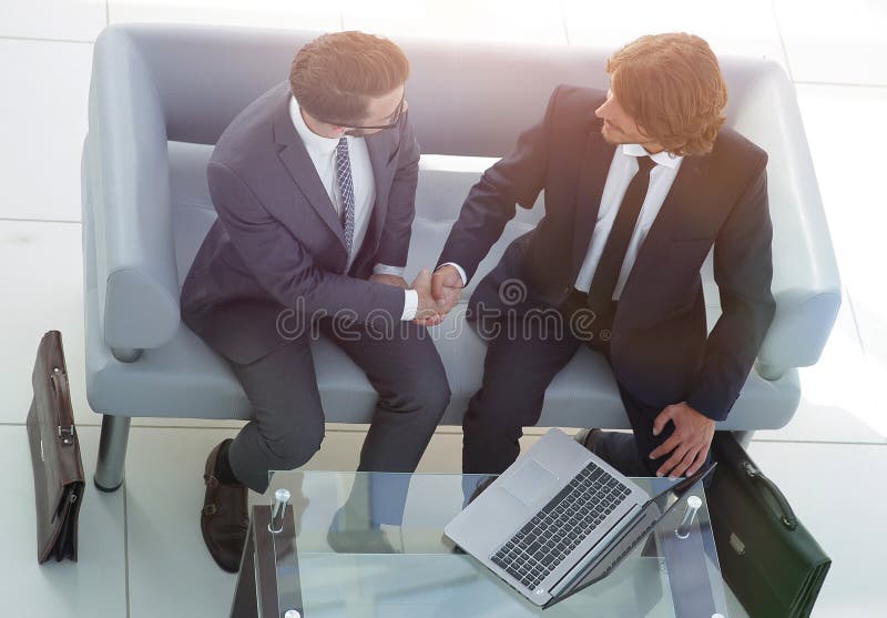 View from the Top. Handshake Business Colleagues Stock Image - Image of ...