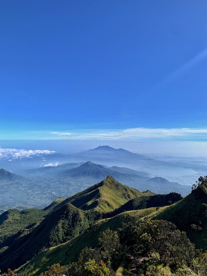 View from the Top of Merbabu Mountain Stock Photo - Image of plain ...