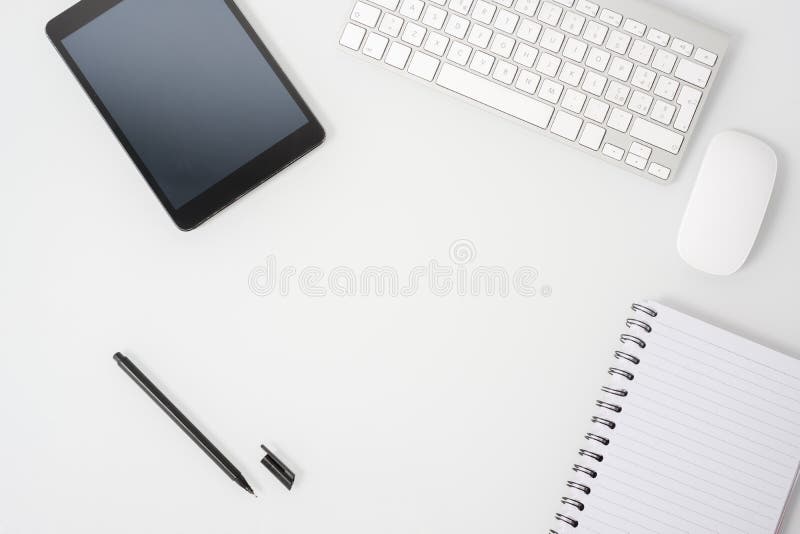 Modern Office Work Desktop and Sparse Objects Stock Image - Image of ...