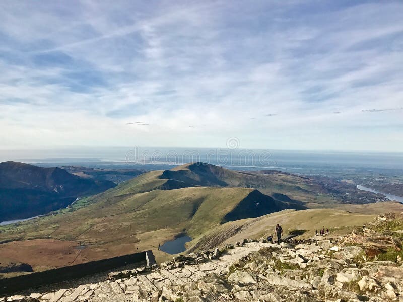 View from the Top of Mount Snowdon Stock Image - Image of mount, wales ...
