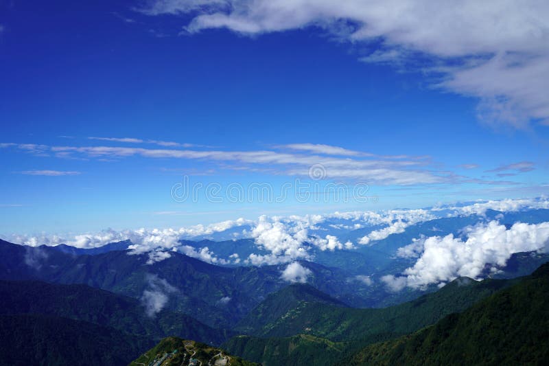View from Top of the Mountain from Silk Route Sikkim Stock Image ...