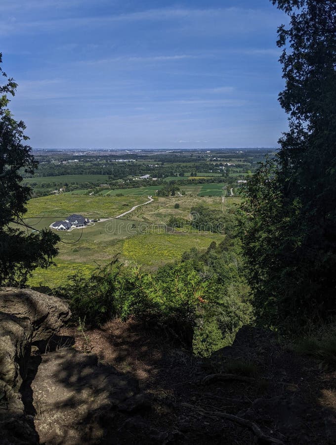 A View from the Top of the Niagara Escarpment Looking Down at Farm ...