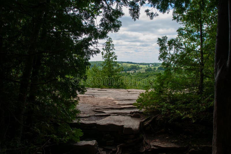 A View from the Top of the Niagara Escarpment Looking Down at Forest ...